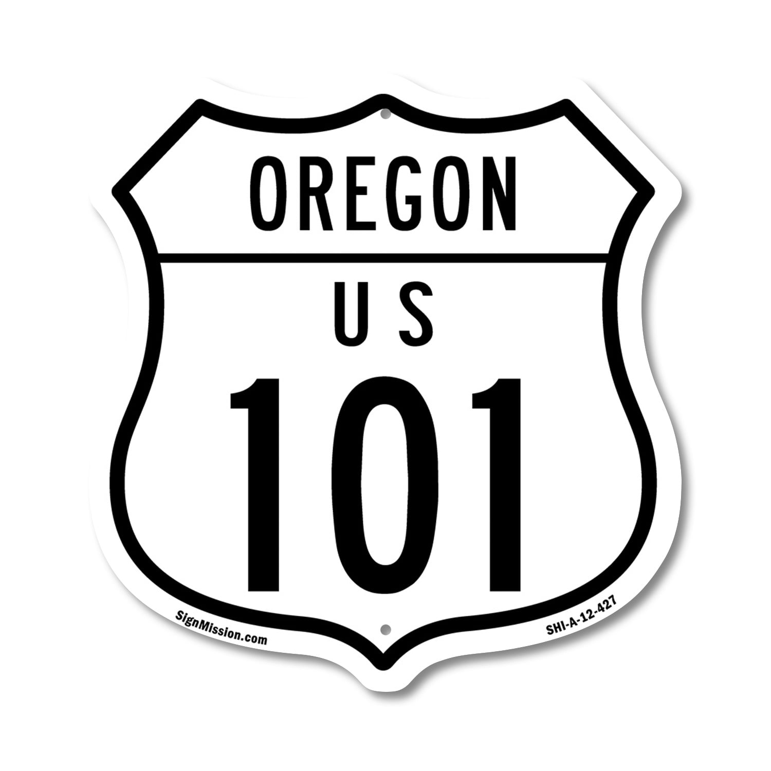 Oregon Route Marker Shield Sign Us 101 12 inch X 12 inch Shield-Shaped ...