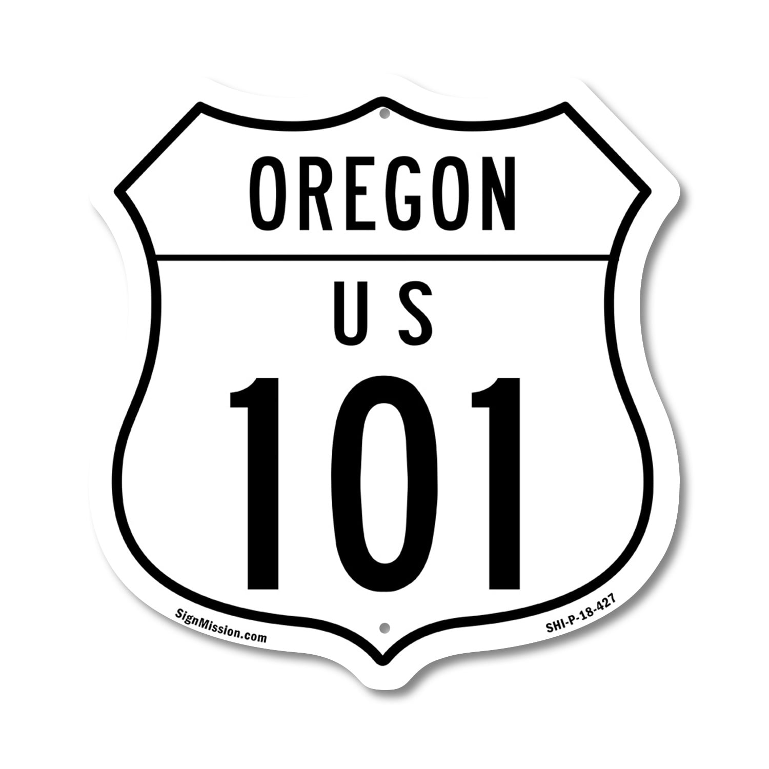 Oregon Route Marker Shield Sign Us 101 18 inch X 18 inch Shield Shaped ...
