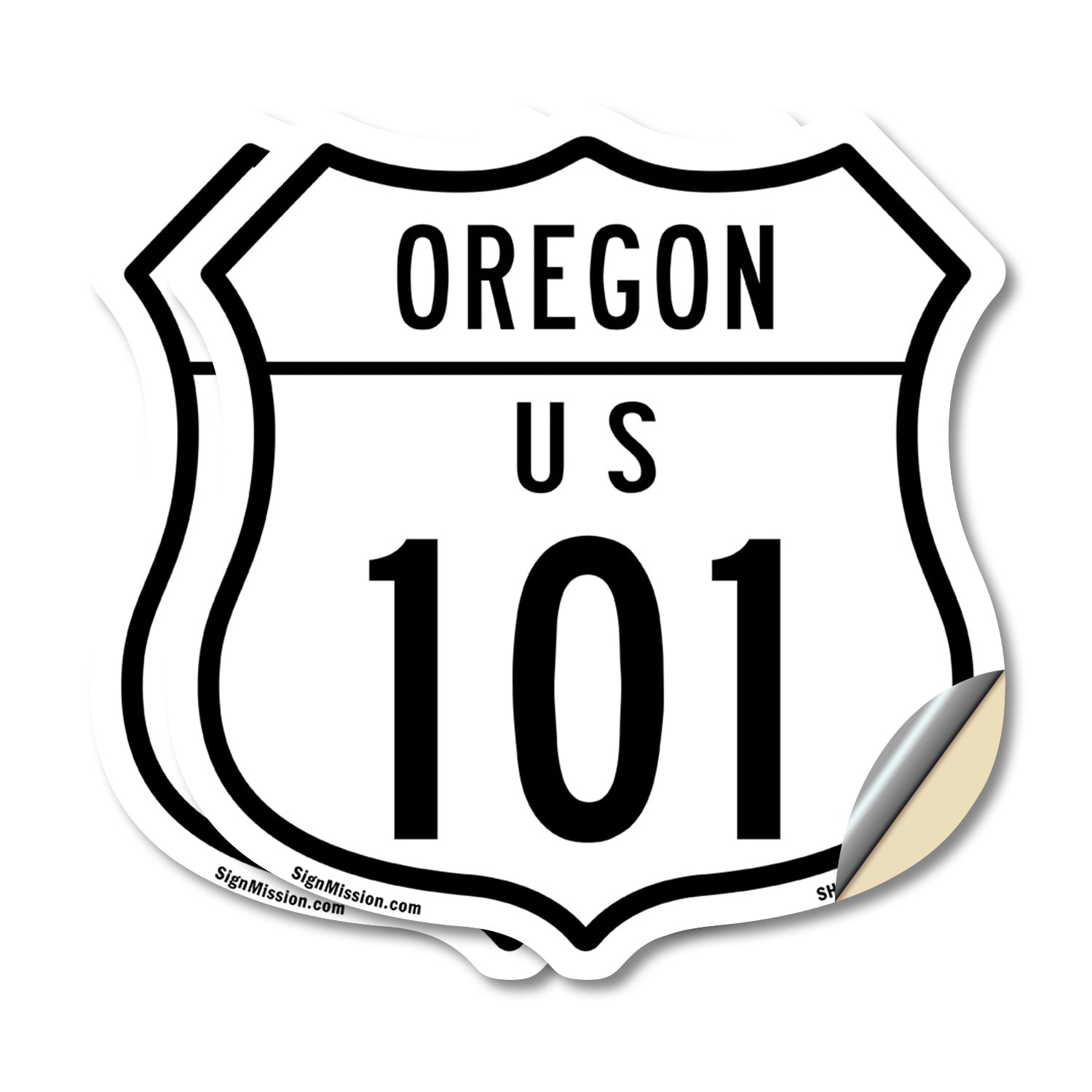 Oregon Route Marker Shield Sign Us 101 (2 Pack) 12 inch X 12 inch ...