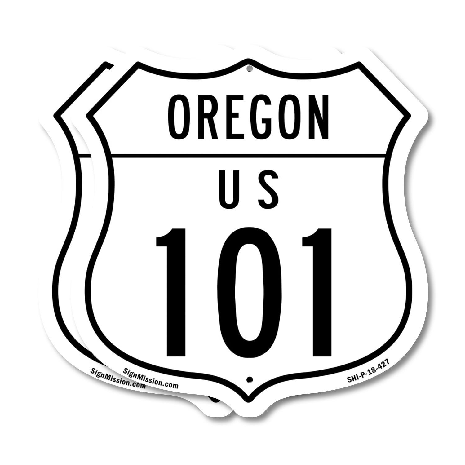 Oregon Route Marker Shield Sign Us 101 (2 Pack) 18 inch X 18 inch ...