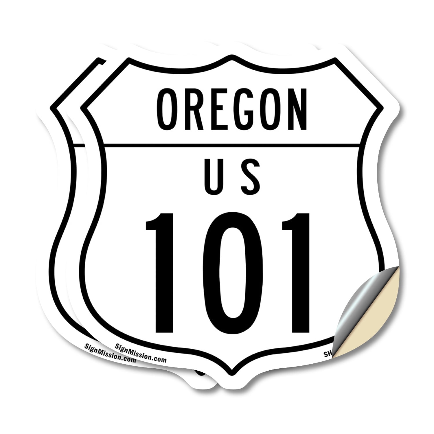 Oregon Route Marker Shield Sign Us 101 (2 Pack) 18 inch X 18 inch ...
