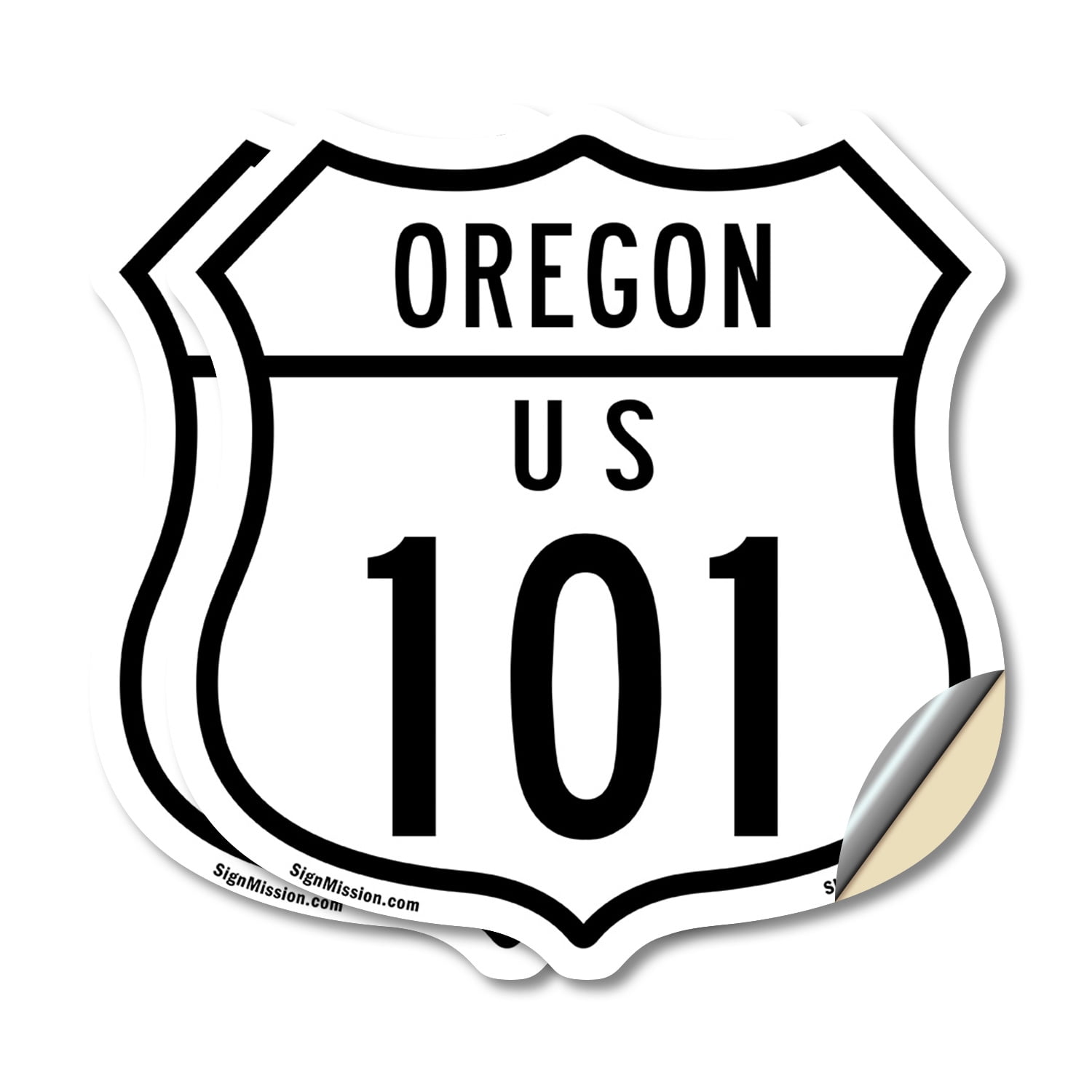 Oregon Route Marker Shield Sign Us 101 (2 Pack) 4 inch X 4 inch Shield ...