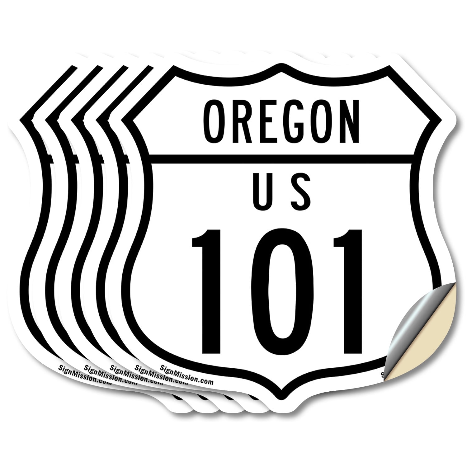 Oregon Route Marker Shield Sign Us 101 (5 Pack) 4 inch X 4 inch Shield ...