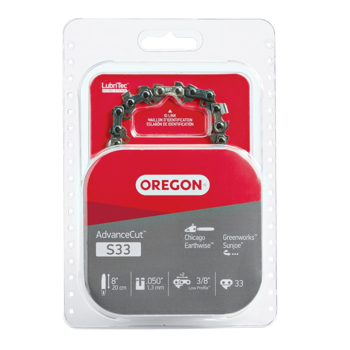 Oregon S33 Pole Saw/Chainsaw Chain for 8-Inch Bar, 33 Drive Links, .050 ...
