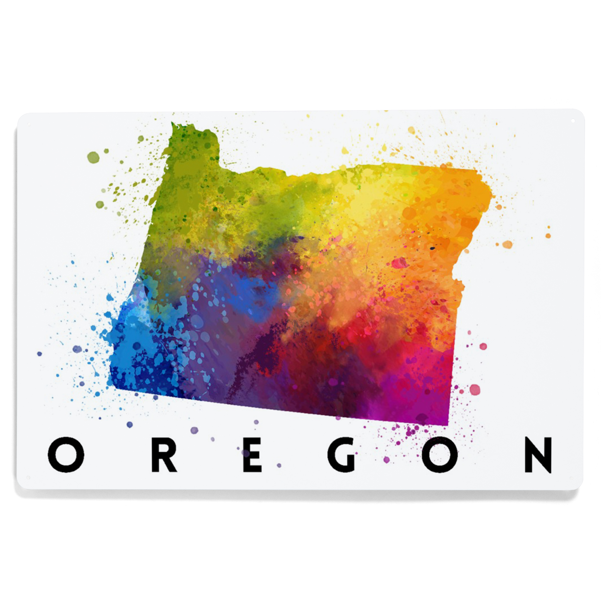 Oregon, State Abstract Watercolor (12x18 Aluminum Art, Indoor Outdoor ...