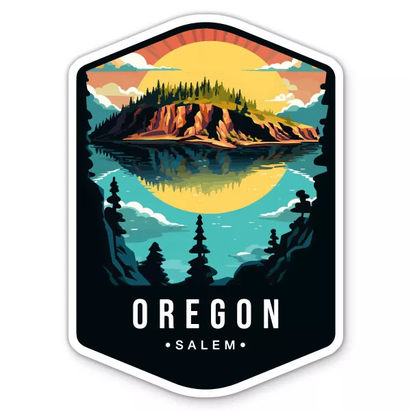 Oregon State Badge Travel Sticker Phone Decal Water Bottle Stickers Car ...