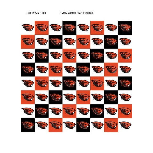 Oregon State Cotton Fabric with Collegiate Check Pattern-Sold by the ...