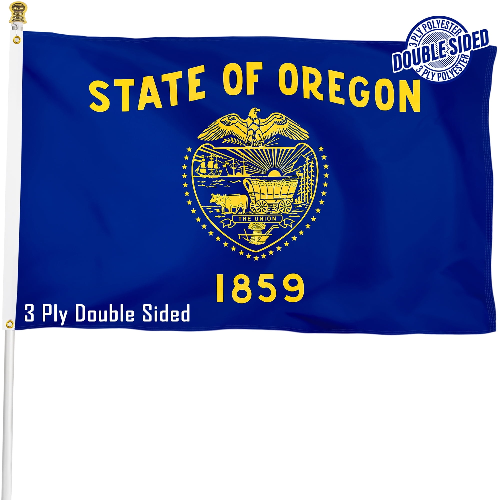 Oregon State Flag Double Sided 3x5 ft, 3 Ply Polyester OR Flag with ...