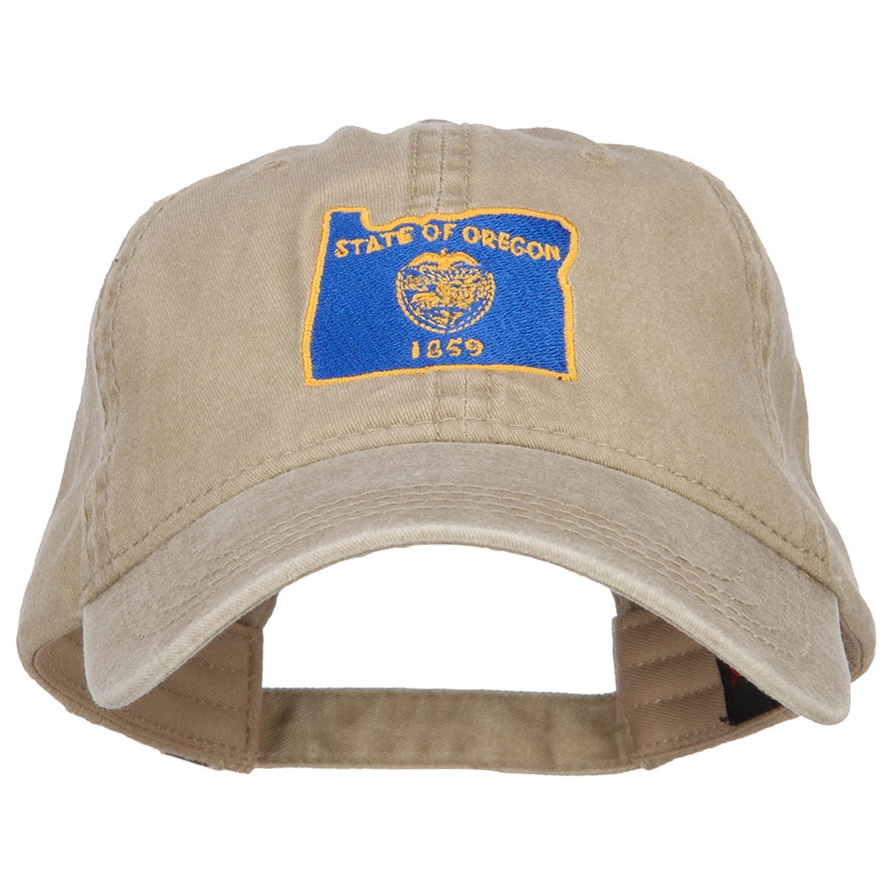 Oregon State Flag Map Embroidered Washed Cap - Khaki OSFM - Walmart.com