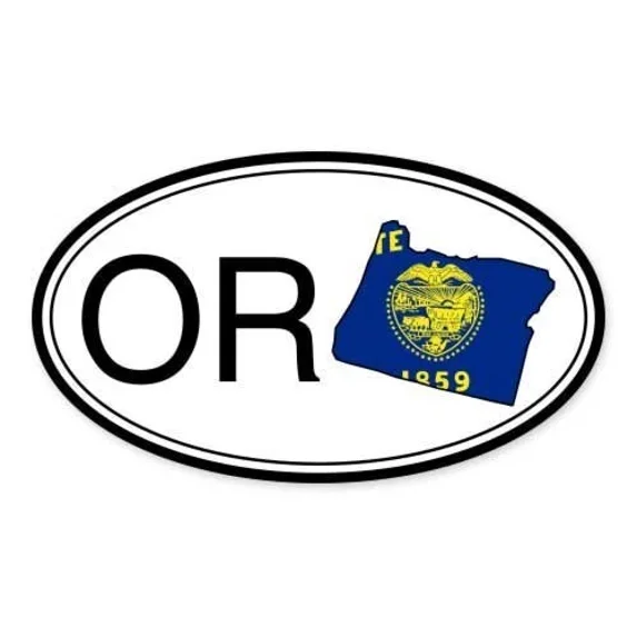 Oregon State Flag Oval Car Sticker Phone Decal Water Bottle Stickers ...