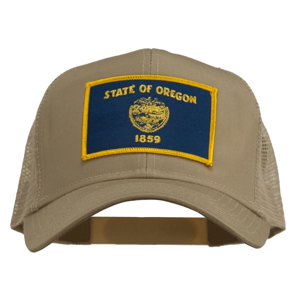 Oregon State Flag Patched Mesh Cap - Khaki OSFM - Walmart.com