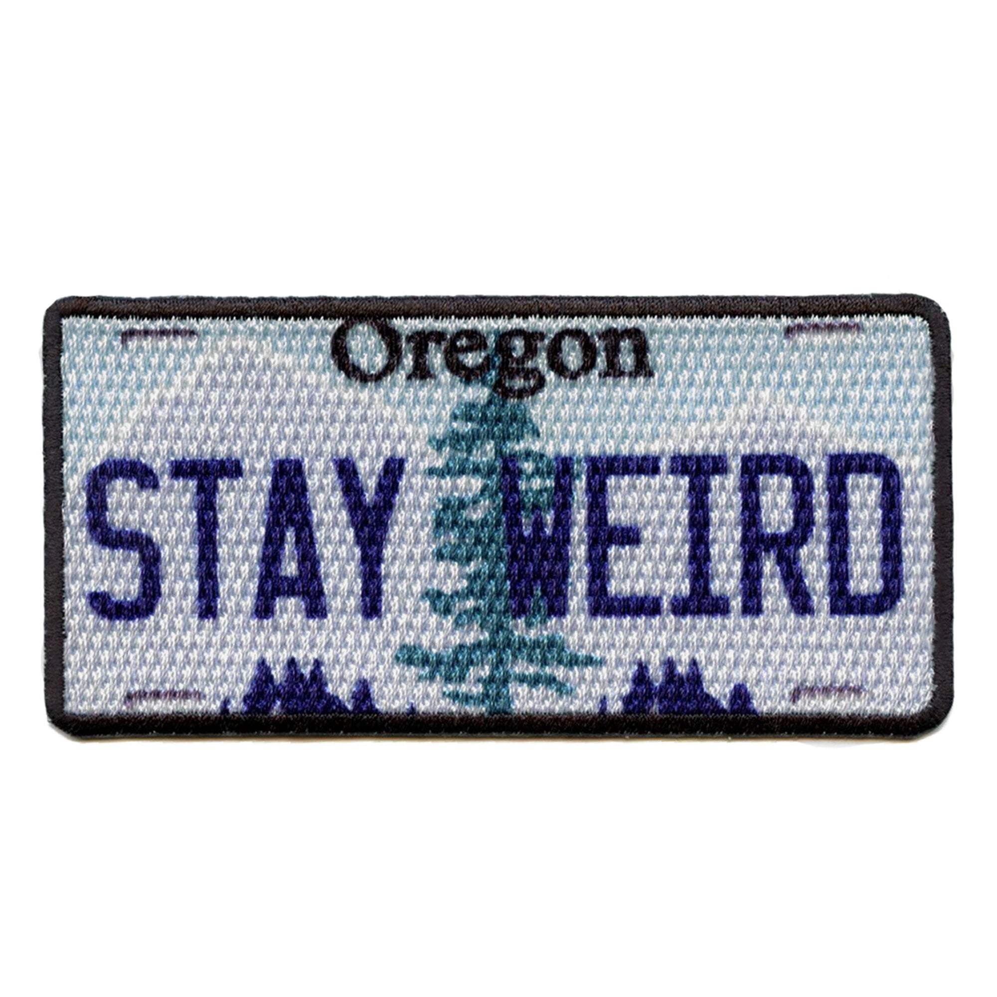 Oregon State License Plate Patch Stay Weird Trees Sublimated Iron On ...