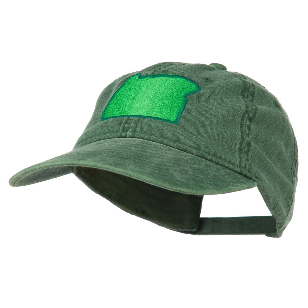 Oregon State Map Embroidered Washed Cotton Cap - Dark Green OSFM ...