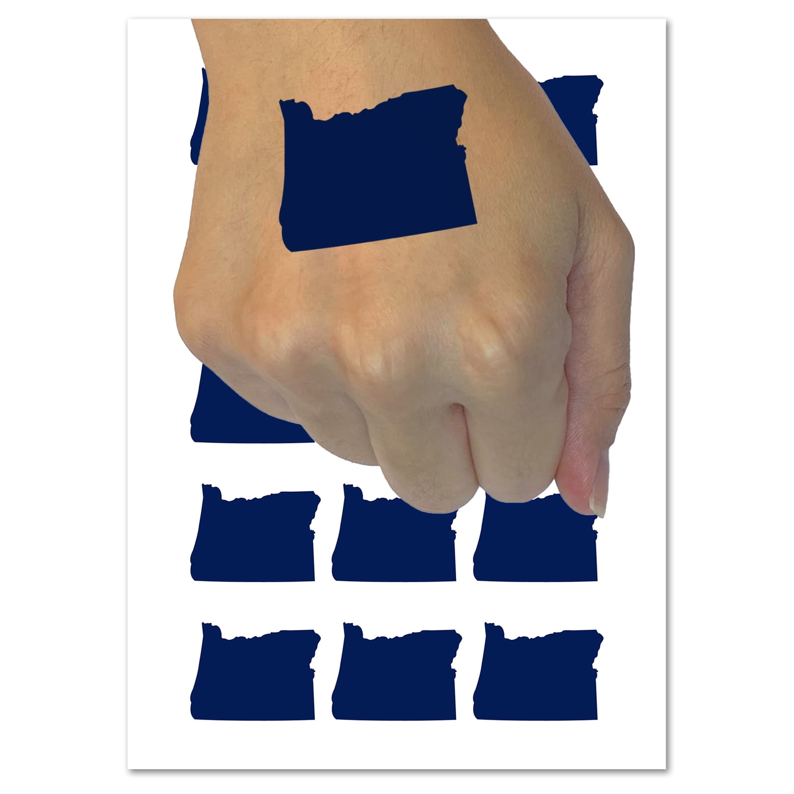 Oregon State Silhouette Water Resistant Temporary Tattoo Set Fake Body ...