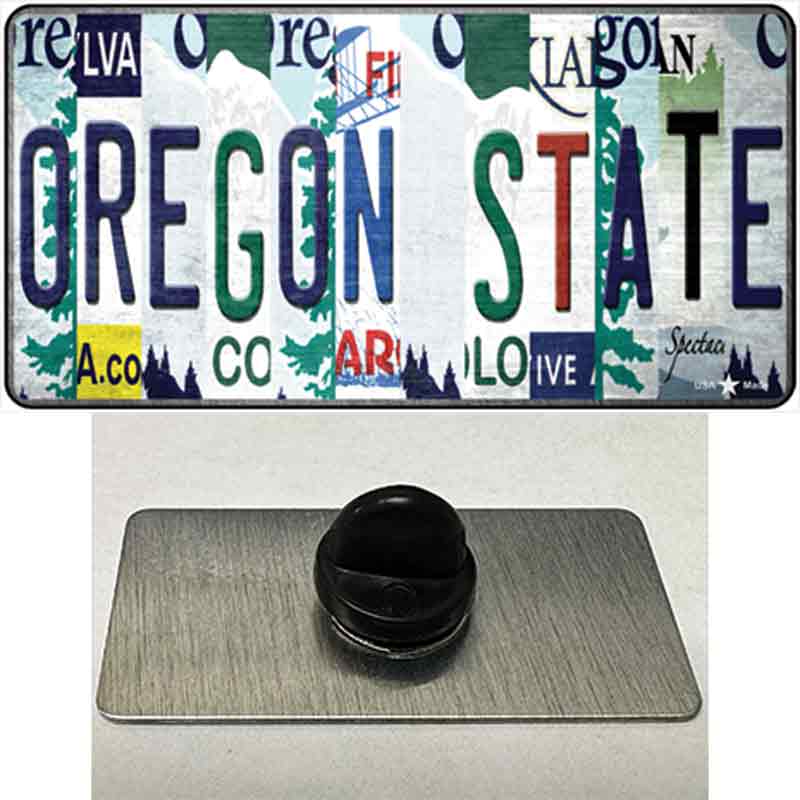 Oregon State Strip Art Novelty Metal Hat Pin Tag 1.5" x 0.75" Hat Pin ...