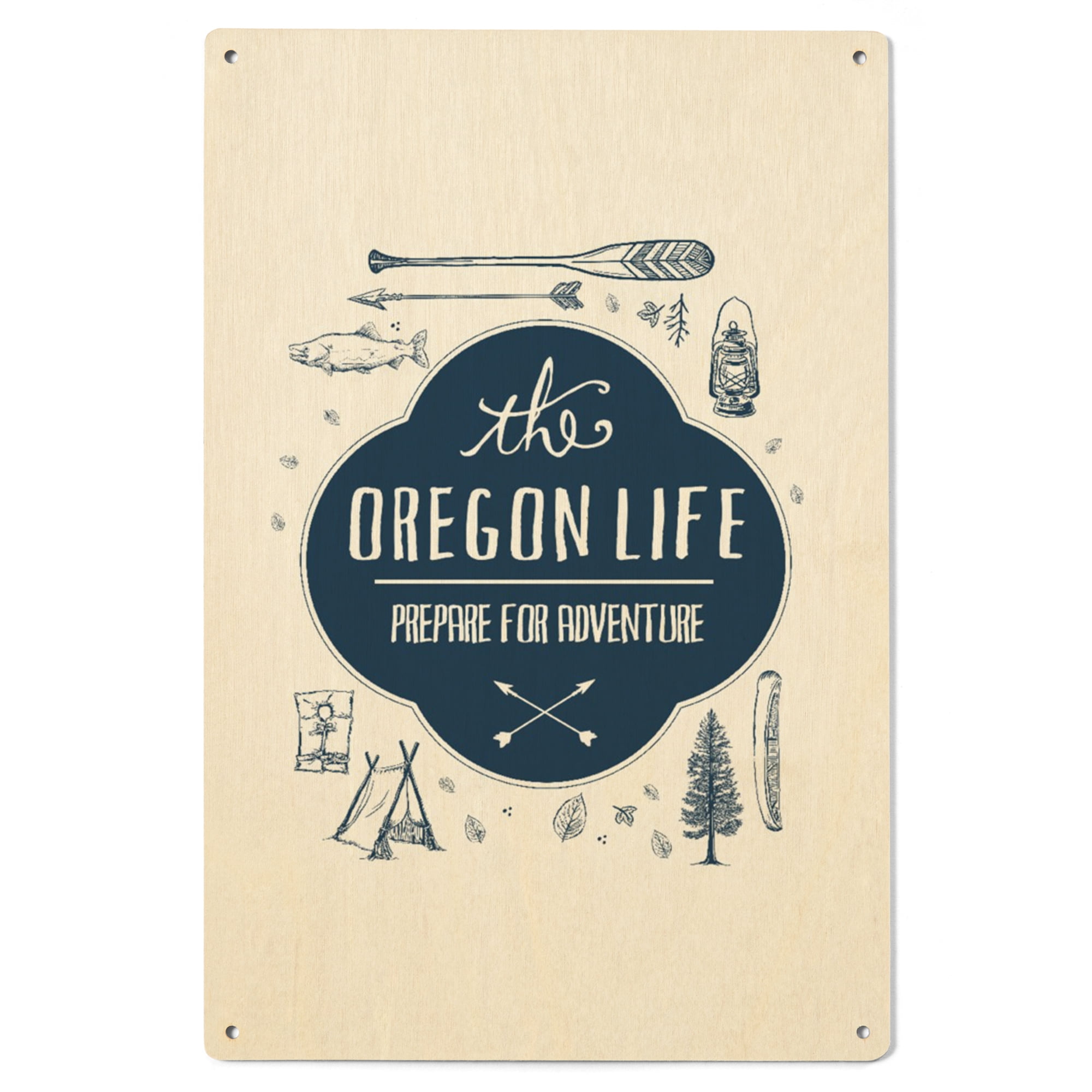 Oregon, The Oregon Life, River and Camping Collage, Contour Birch Wood ...