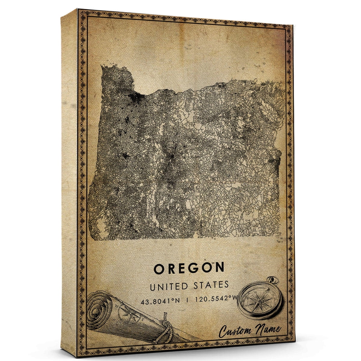 Oregon United States Map Poster, Oregon United States Map City Art ...