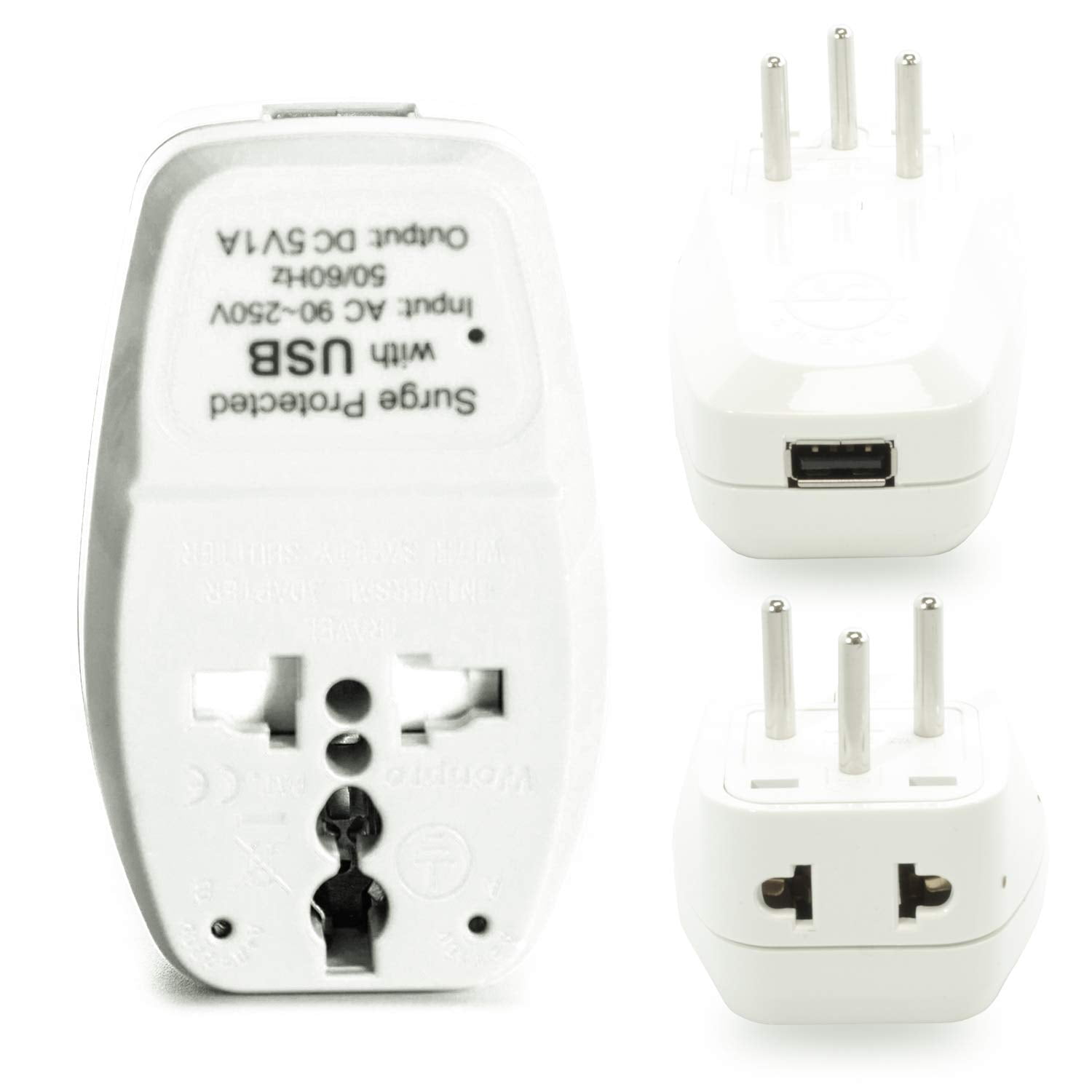 Orei India to Israel Gaza Palestine More Type H Travel Adapter Plug 3 ...