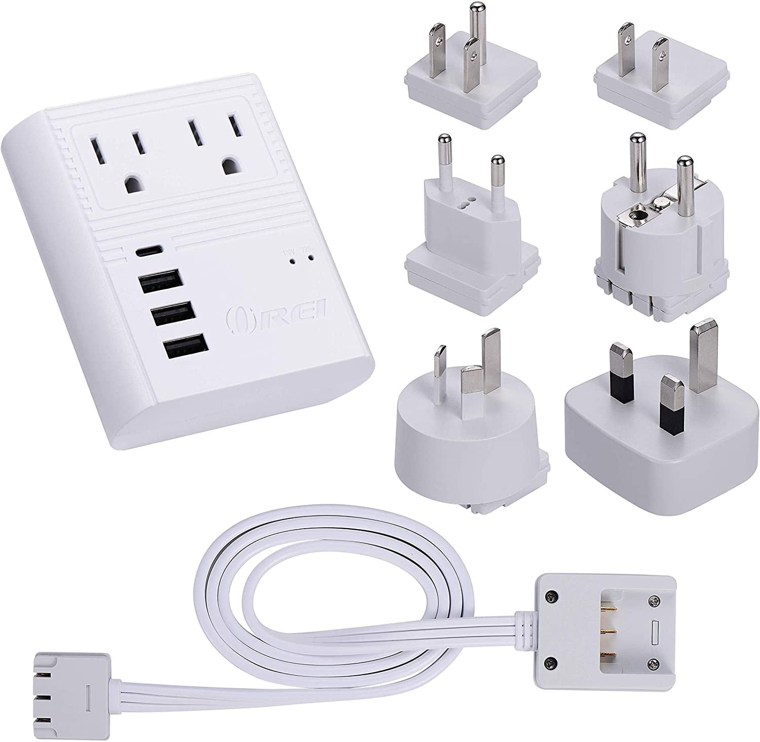 Orei World Travel Plug Adapter M8 Max 3 USB + Pd 18W USB-C Input - 2 ...
