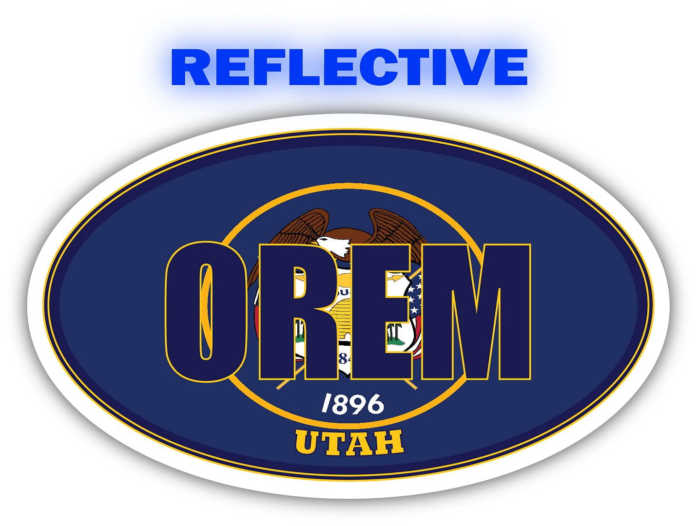 Orem City Utah State Flag | UT Flag Utah County Oval State Colors ...