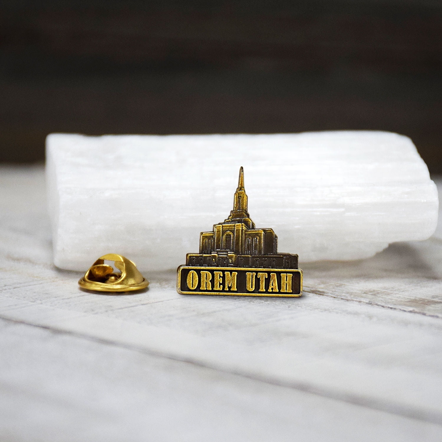 Orem Utah Temple 3/4" Antique Gold Temple Pin - Walmart.com