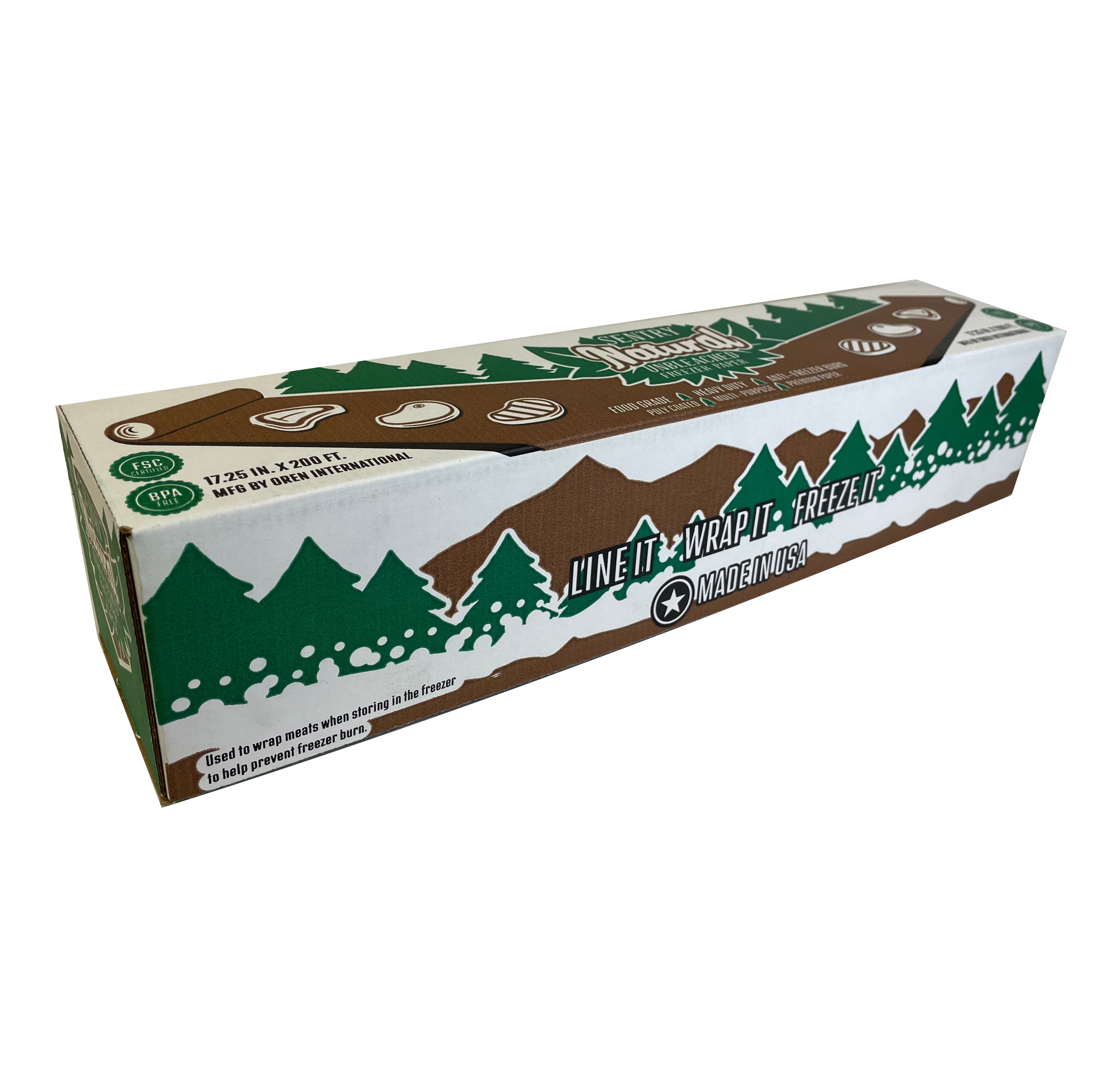 Oren International Butcher's Freezer Wrap Paper Roll, 17.25” x 200 ...