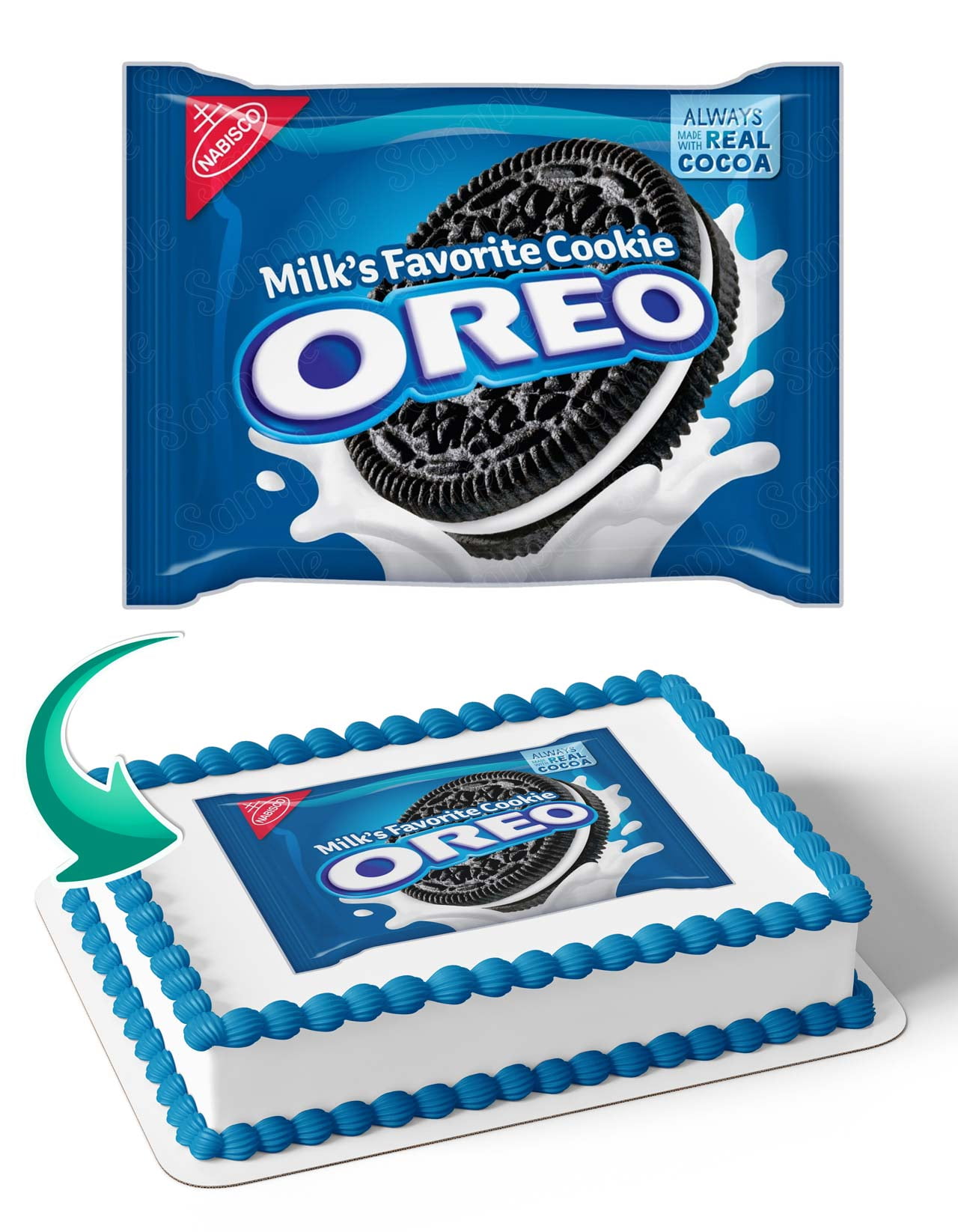 Oreo Chocolate Cocoa Cake Deco Wrap Edible Image Cake Topper ...