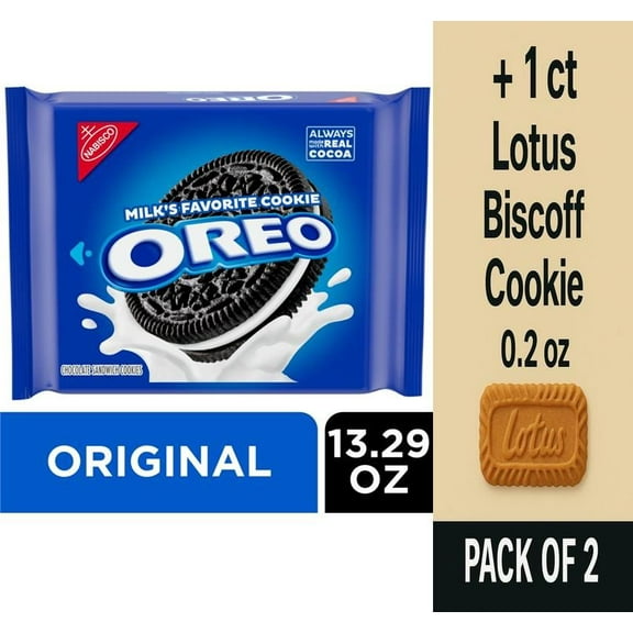 Oreo Original Chocolate Sandwich Cookies, Individual Food to Go, 2 Pack ...