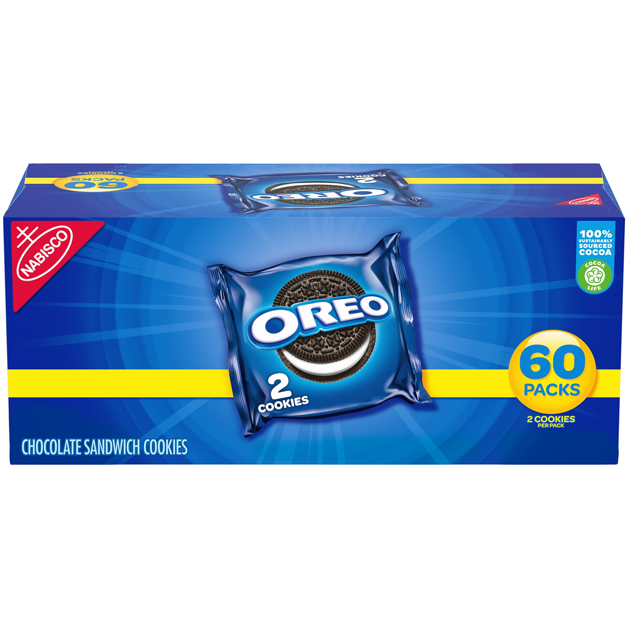 Oreo Chocolate Sandwich Cookies, 60 Snack Packs (2 Cookies Per Pack ...