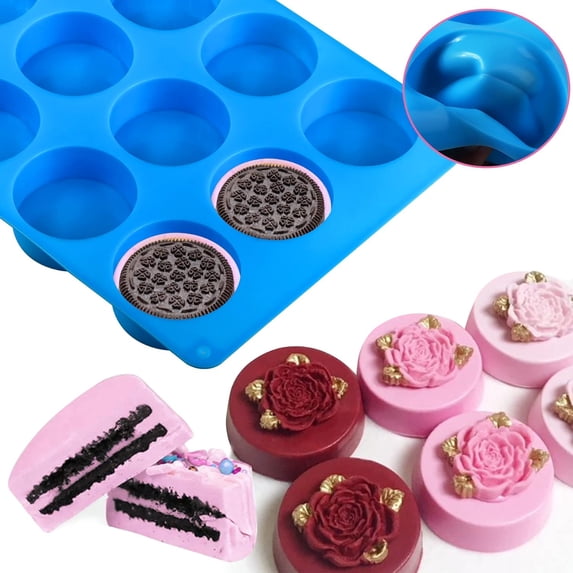 Oreo Cookie Chocolate Silicone Mold, Round Cylinder Chocolate Cover ...