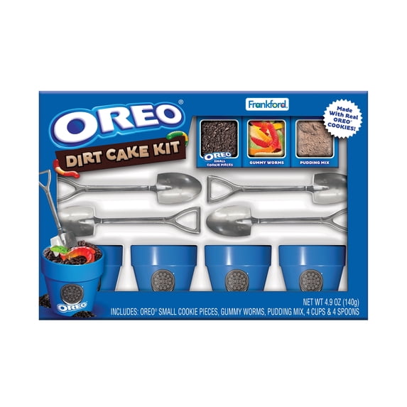 Frankford, Oreo Dirt Cake Kit, 4.9 oz, Gummy Worms & Reusable Cups ...