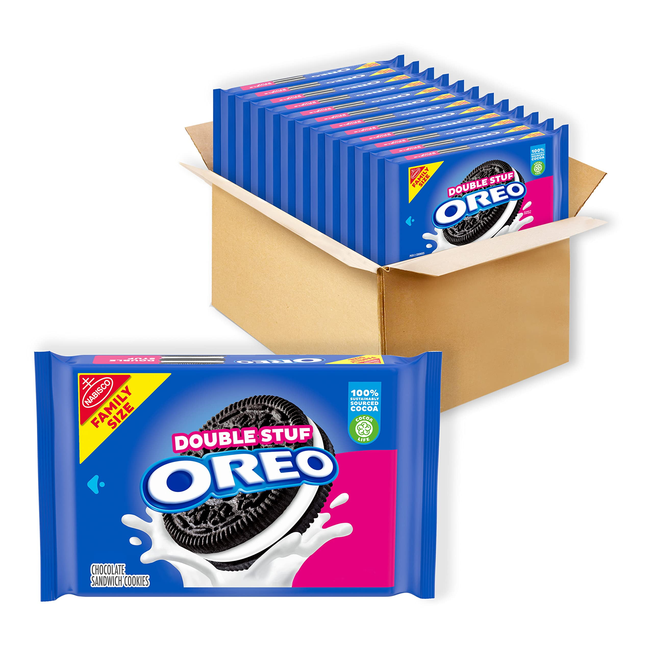 Oreo Double Stuf Chocolate Sandwich Cookies, Family Size, 12 - 18.71 Oz Packs - Walmart.com