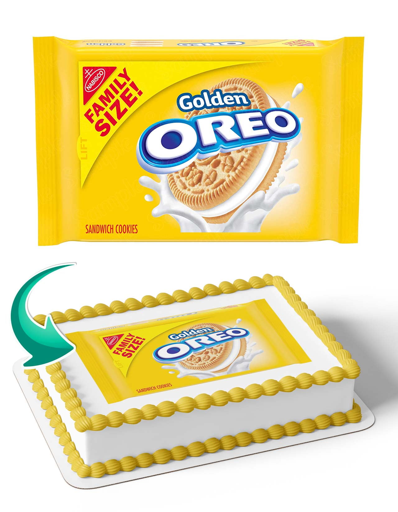Oreo Golden Cake Deco Wrap Edible Image Cake Topper Personalized ...