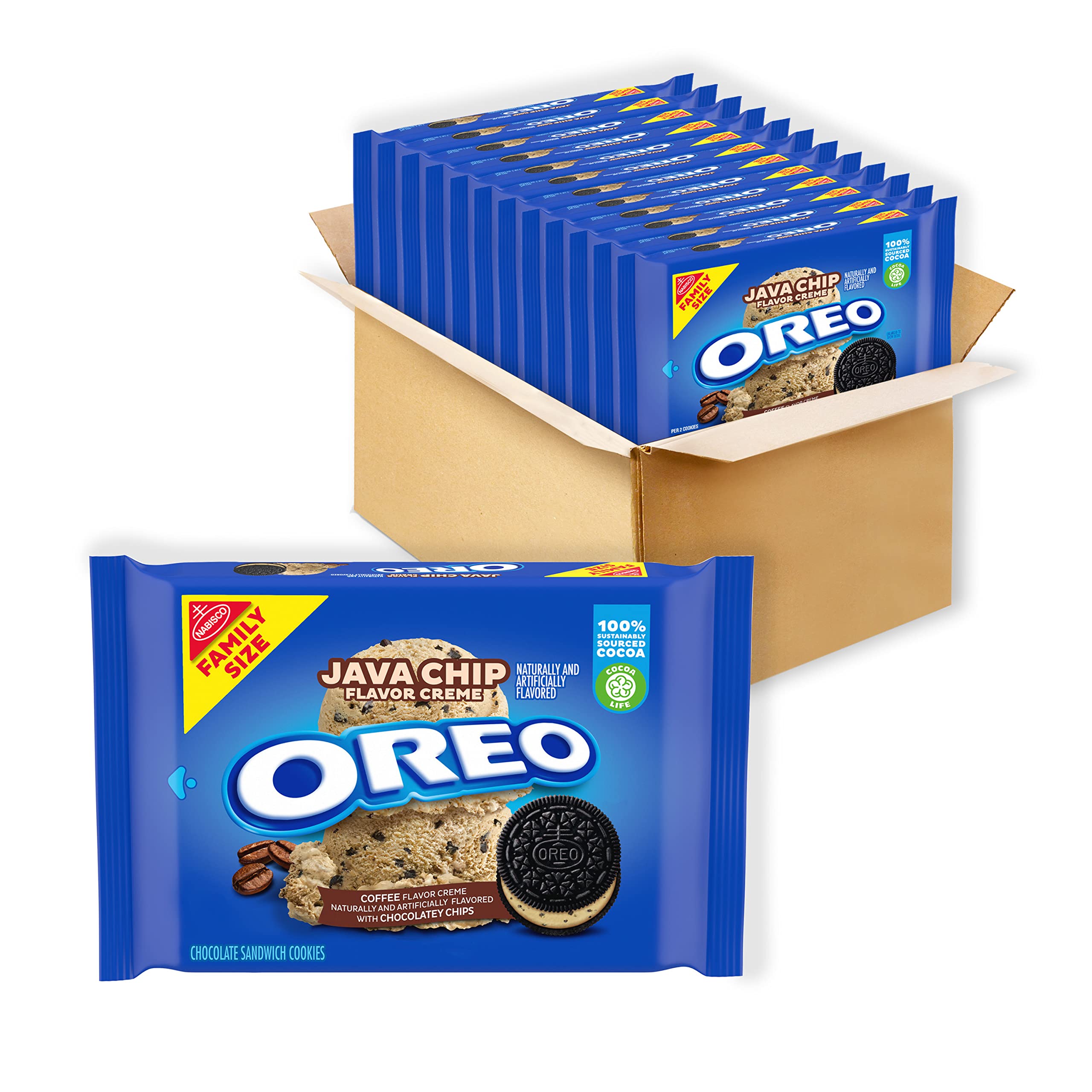 Oreo Java Chip Creme Chocolate Sandwich Cookies, Family Size, 12 - 17 ...