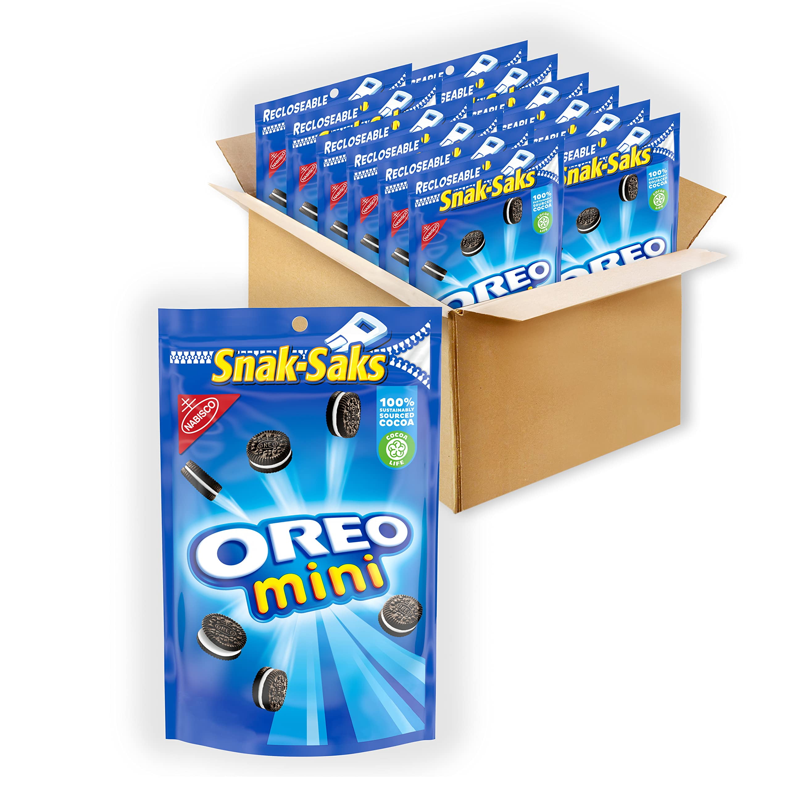 Oreo Mini Chocolate Sandwich Cookies, 12 - 8 Oz Snack-Sak Bags ...