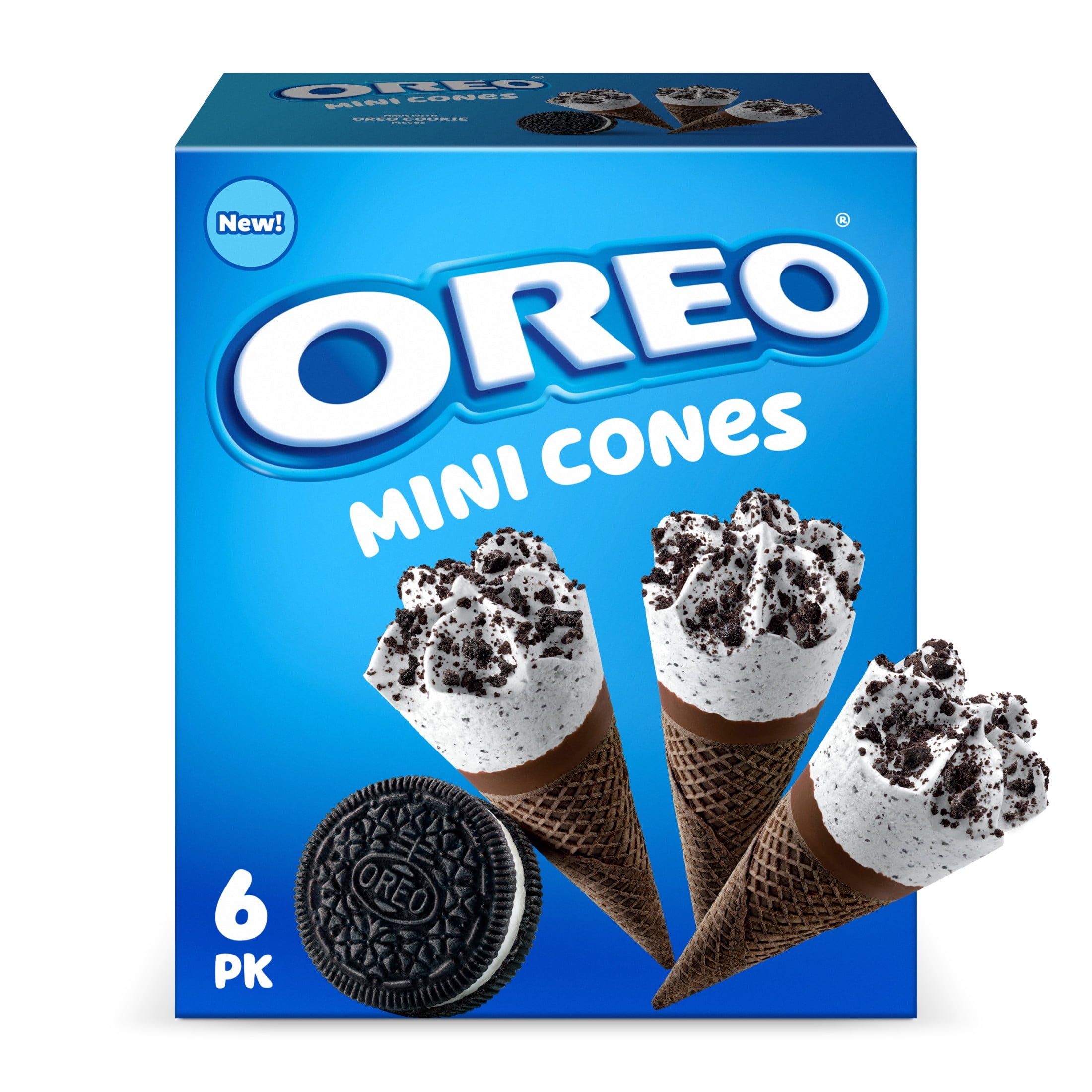 Oreo Frozen Dessert Mini Cones 13.5 oz, 6 Count Cardboard Box Frozen ...