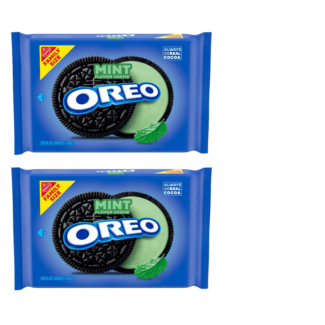 Oreo Mint Creme Chocolate Sandwich Cookies Family Size 18.71oz Pack of ...