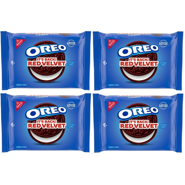Oreo Red Velvet Cream Cheese Flavored Cookies, Limited Edition, 12.2 oz ...
