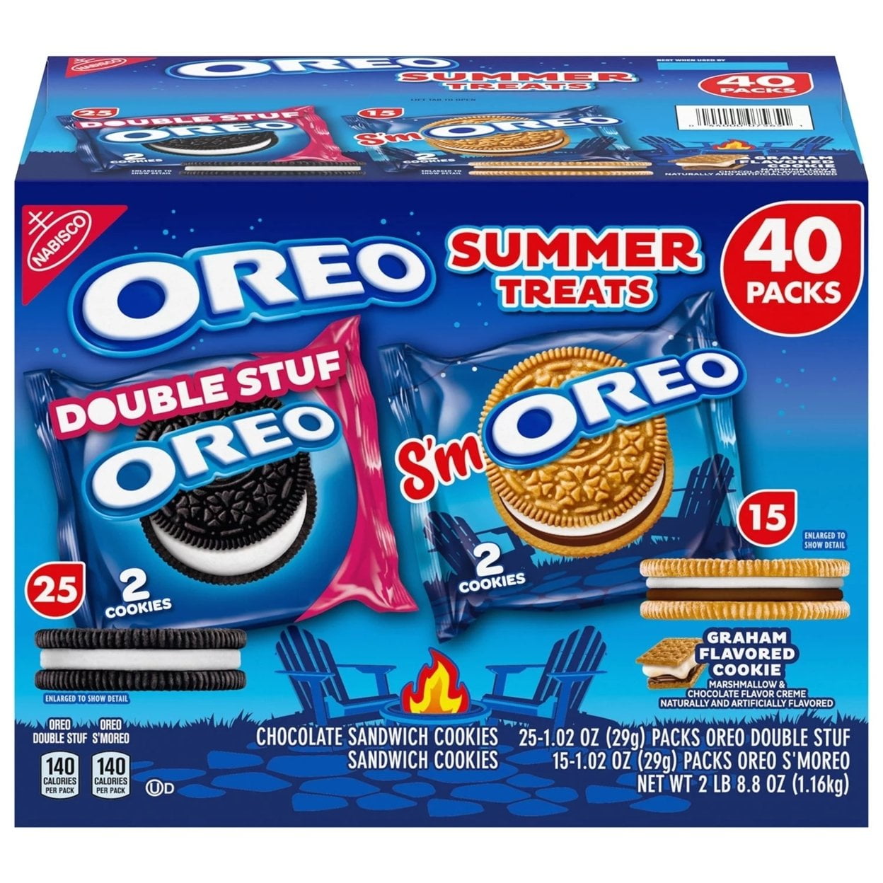 OREO Summer Treats Variety Pack, Chocolate and Marshmallow, 1.02 Ounce ...