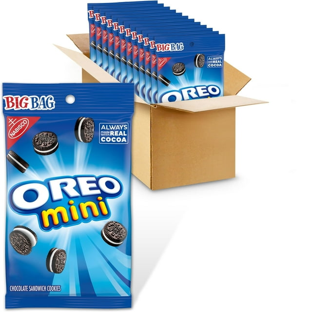 Oreo TMH1 Mini Chocolate Sandwich Cookies, Big Bag, 12 -3 oz Packs - Walmart.com