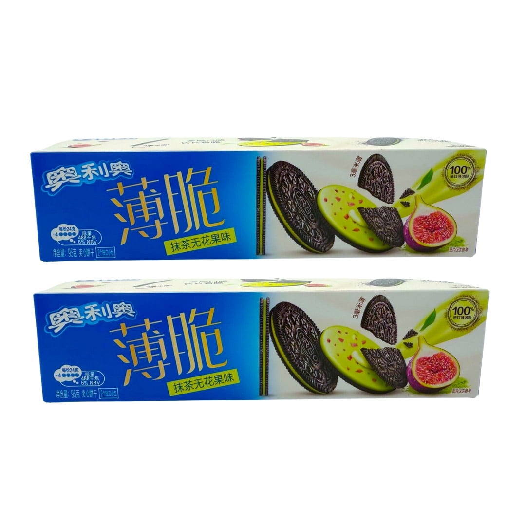 Oreo Thin Crispy Sandwich Biscuits - Matcha Fig Flavor - Pack of 2 (95g ...