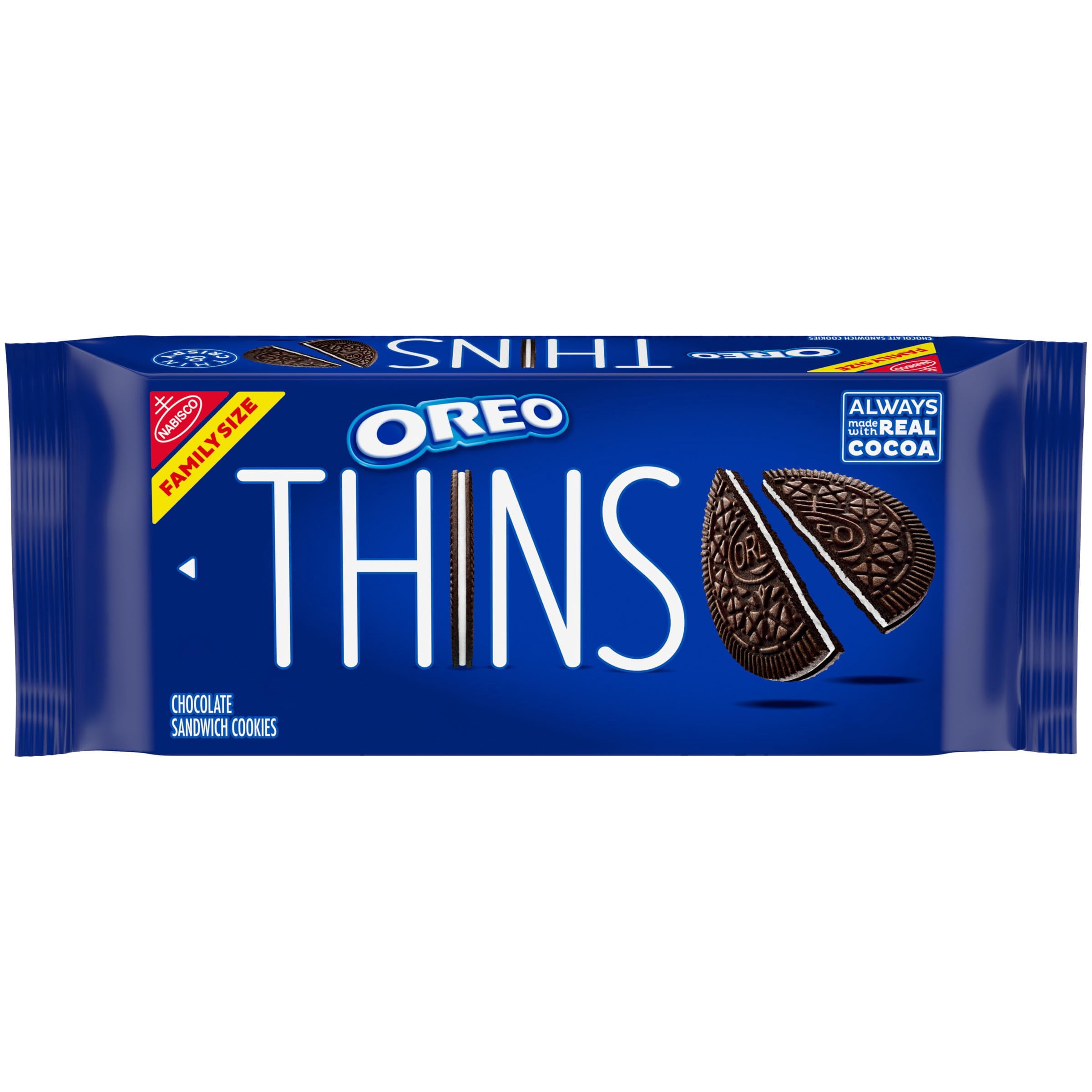 Oreo Thins Chocolate Sandwich Cookies, Family Size, 11.78 Oz Packaging ...