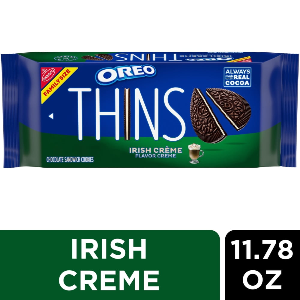 Oreo Thins Irish Creme Chocolate Sandwich Cookies 11.78 oz - Walmart.com