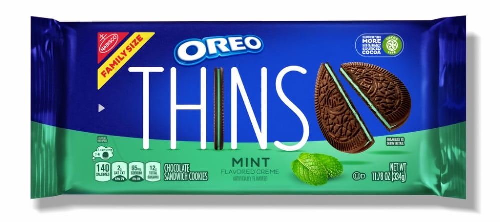 Oreo Thins Mint Creme Chocolate Sandwich Cookies (Pack of 48) - Walmart.com