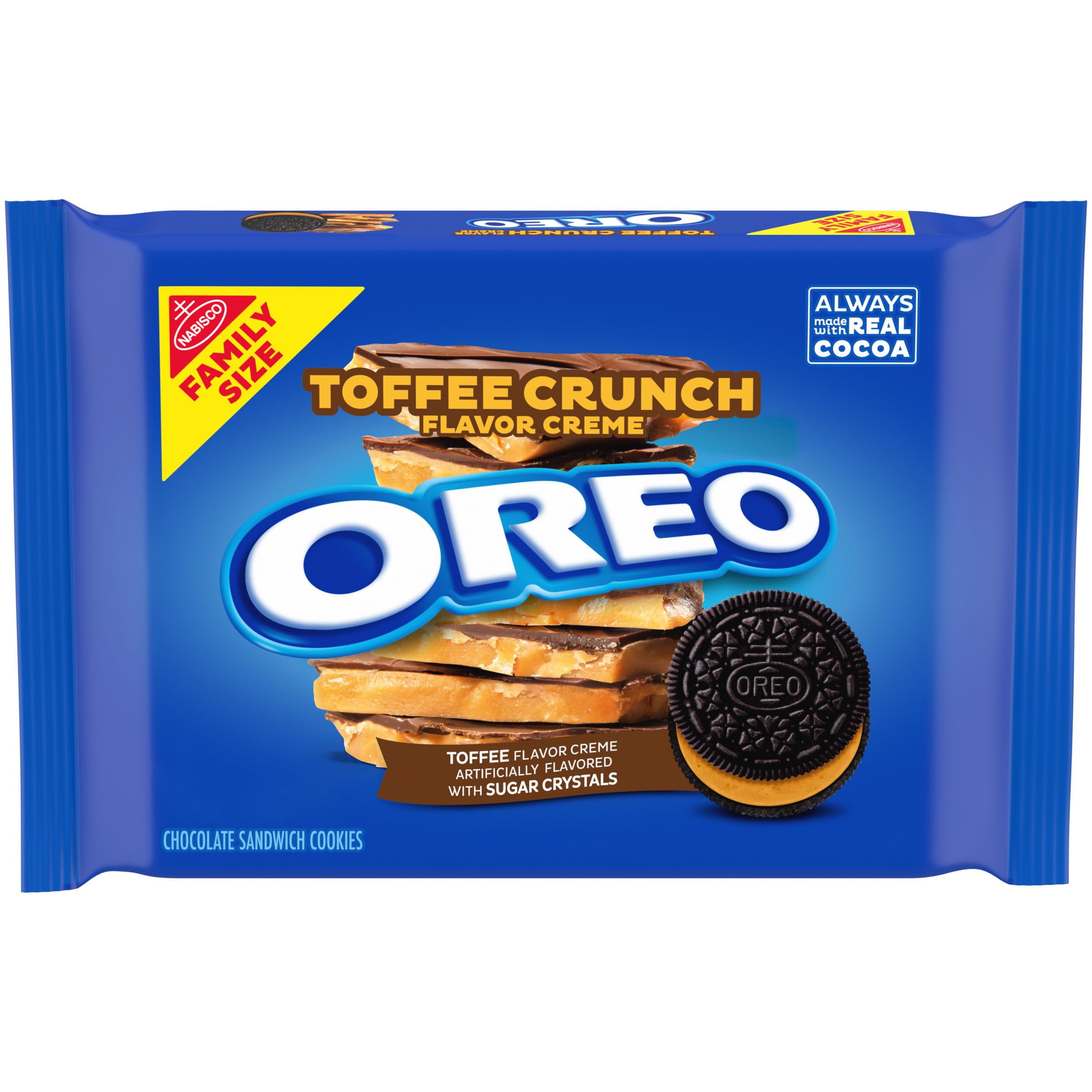 Oreo Toffee Crunch Creme With Sugar Crystals Chocolate Sandwich Cookies ...