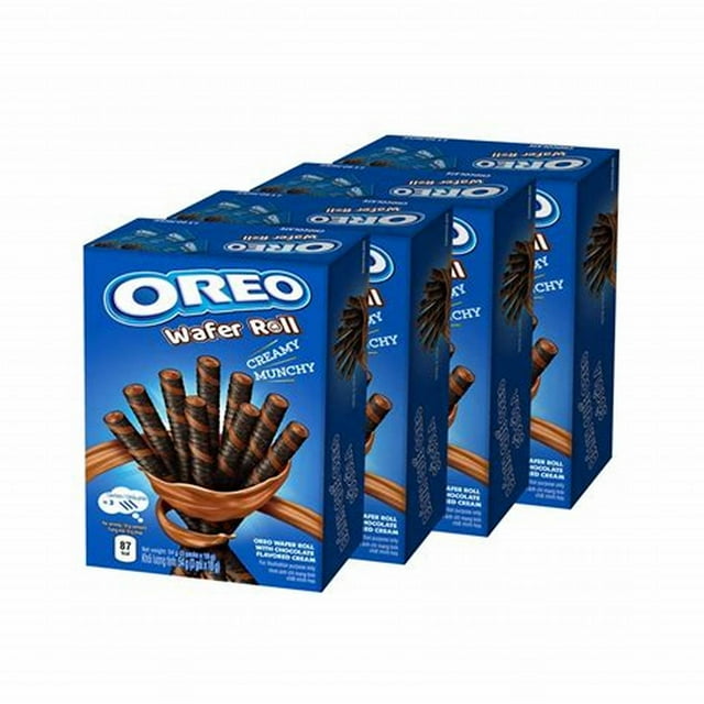 Oreo Chocolate Wafer Roll Cookies with Filling, 54g Pack (4Pk ...