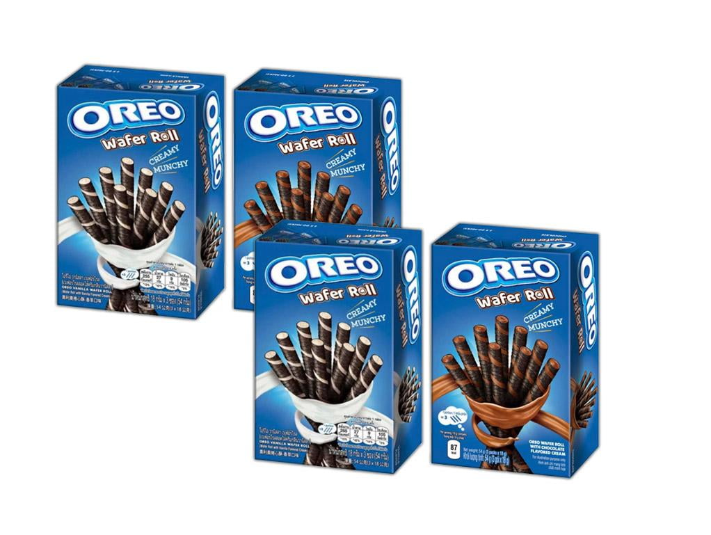 Oreo Flavored Wafer Roll Variety Pack - 2 Chocolate & 2 Vanilla (Pack ...