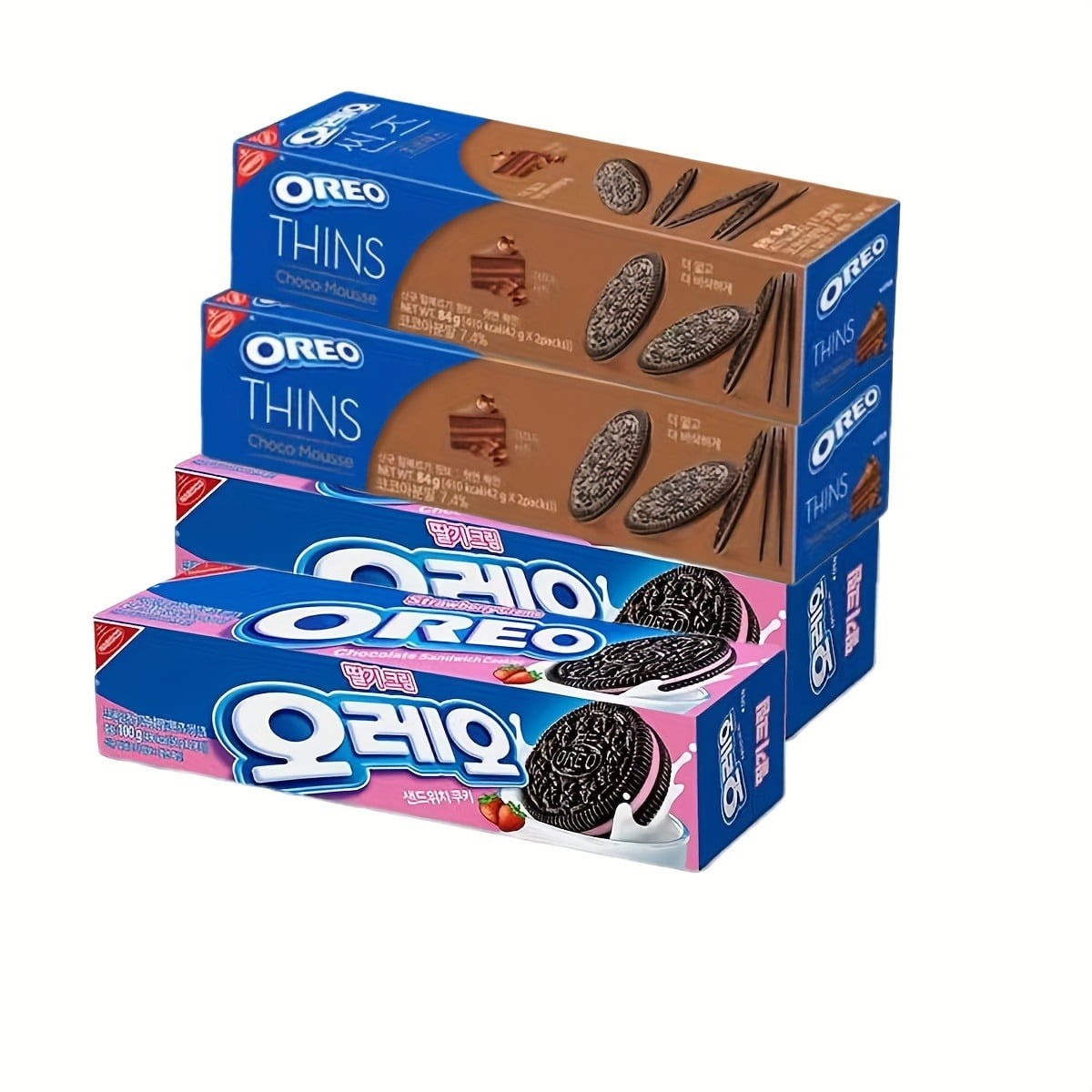 Oreos, 4 Packs, 3.5 Oz/pack, 2 Packs Of Strawberry Cookies And 2 Packs ...
