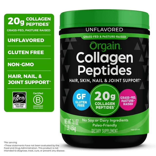 Org-ain 20g Colla-gen Pep-tides Powder, Unflavored, 1lb - Walmart.com