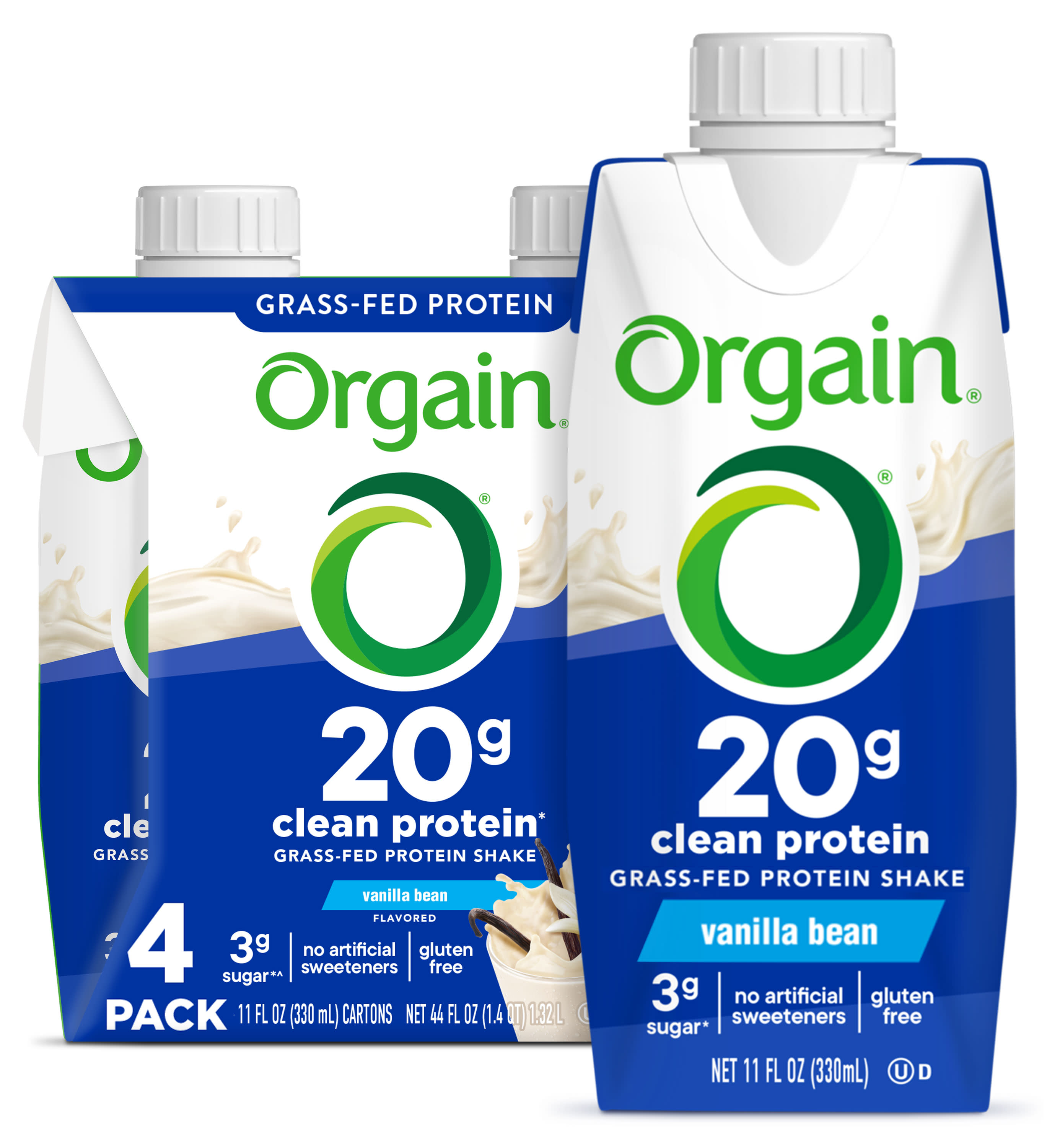 Orgain 20g Grass Fed Clean Protein Grass-Fed Shake- Vanilla Bean 11oz ...